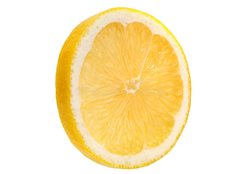 Lemon round slice on white stock image. Image of natural - 58747575