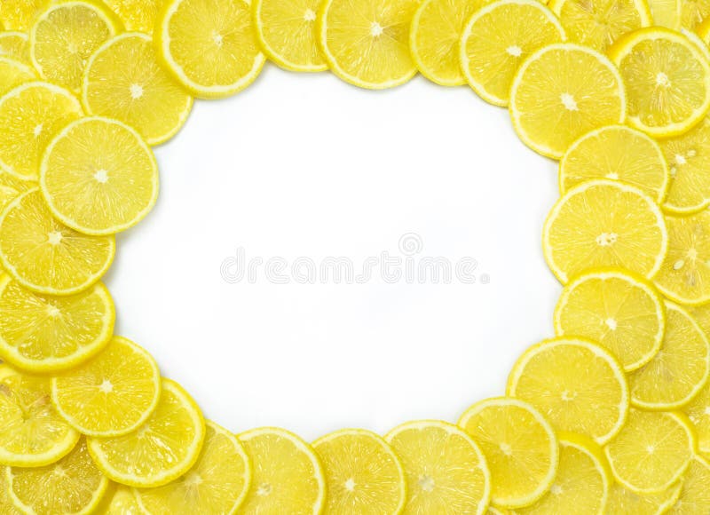 Background Lemon Round Slices. Yellow Citrus Pulp Texture Stock Photo ...