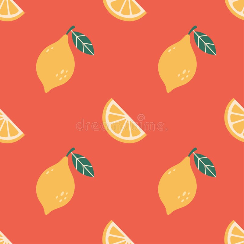 Lemon Seamless Pattern. Lemon Fruit. Organic Vitamins and Healthy ...