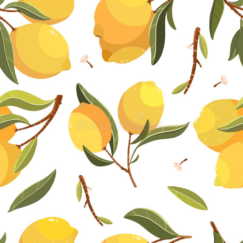 Lemon seamless pattern. stock illustration. Illustration of painting ...