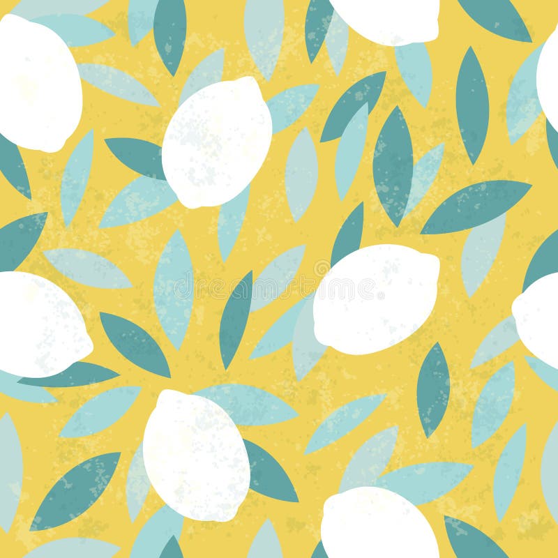 Lemon Seamless Pattern Vector Illustration. Summer Design Repeated ...
