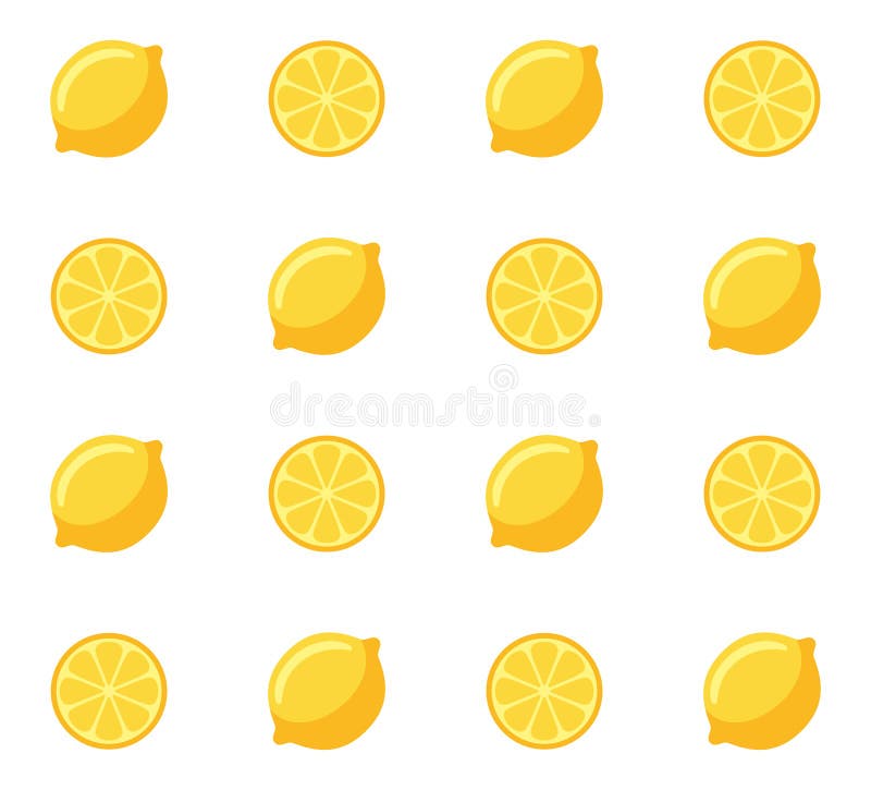 Lemon Seamless Pattern on White Background. Vector Stock Vector ...