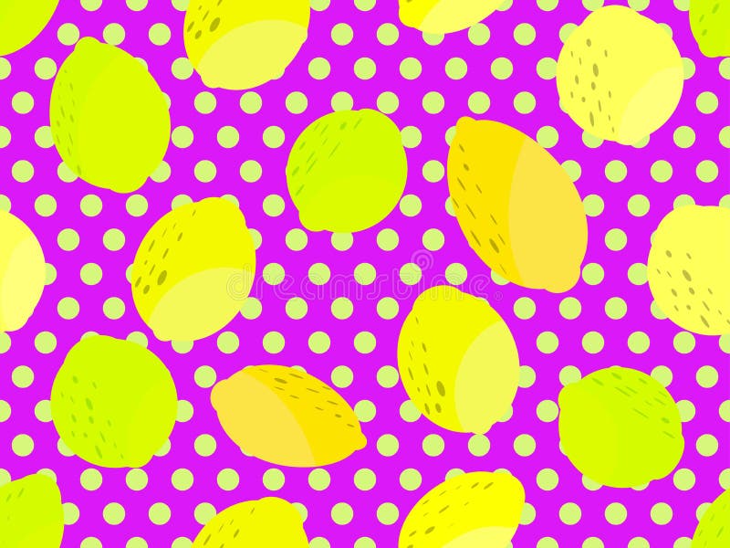 Lemon Seamless Pattern. Yellow and Green Lemons and Lime. Background ...