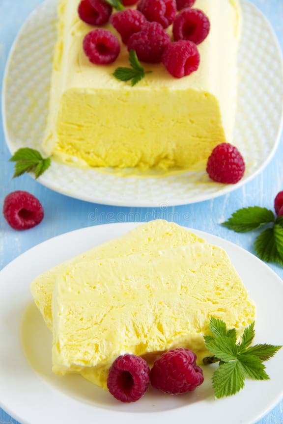 Lemon Semifreddo stock image. Image of product, cream - 39813503