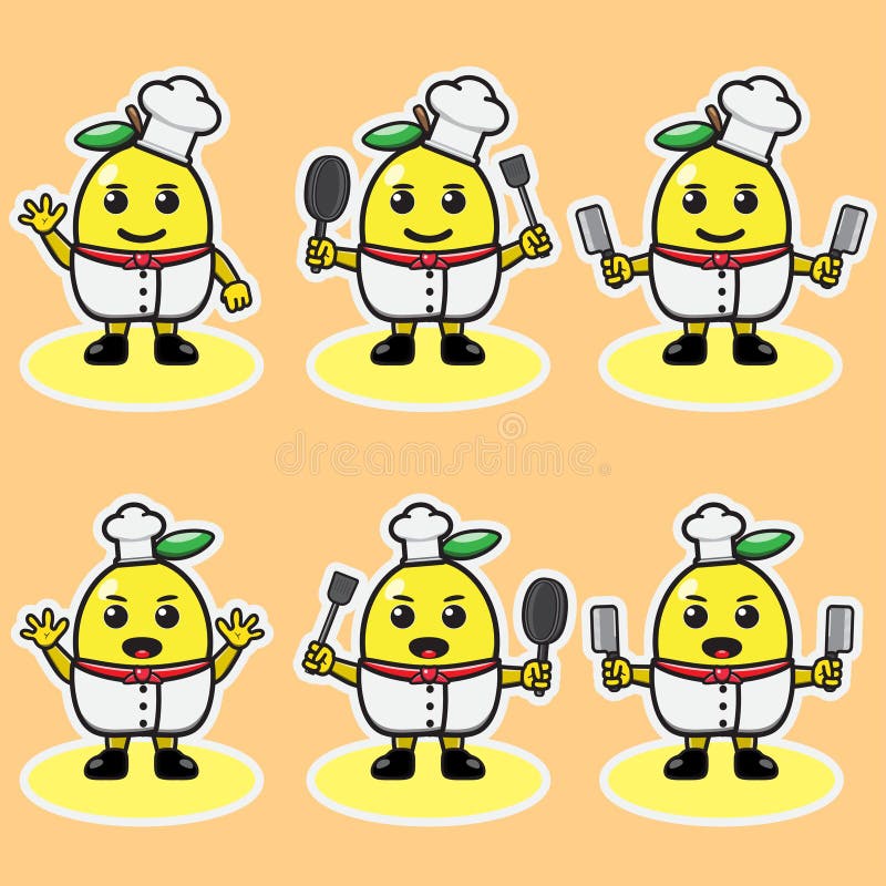 Vector Illustration of Cute Lemon Chef Cartoon. Stock Vector ...