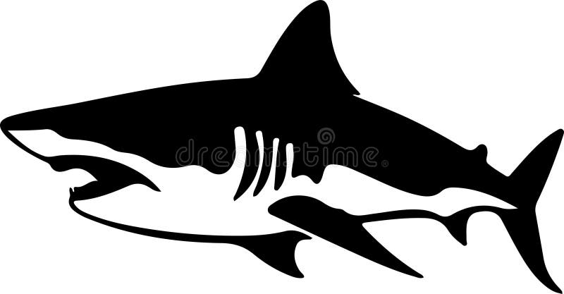 Lemon Shark Black Silhouette Generative Ai Stock Vector - Illustration ...