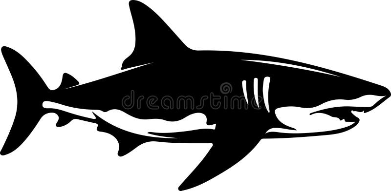Lemon Shark Outline Silhouette Generative Ai Stock Vector ...