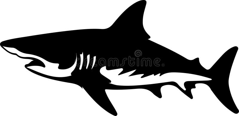Lemon Shark Outline Silhouette Generative Ai Stock Vector ...