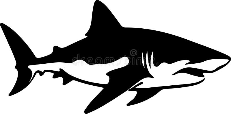 Lemon Shark Black Silhouette Generative Ai Stock Vector - Illustration ...