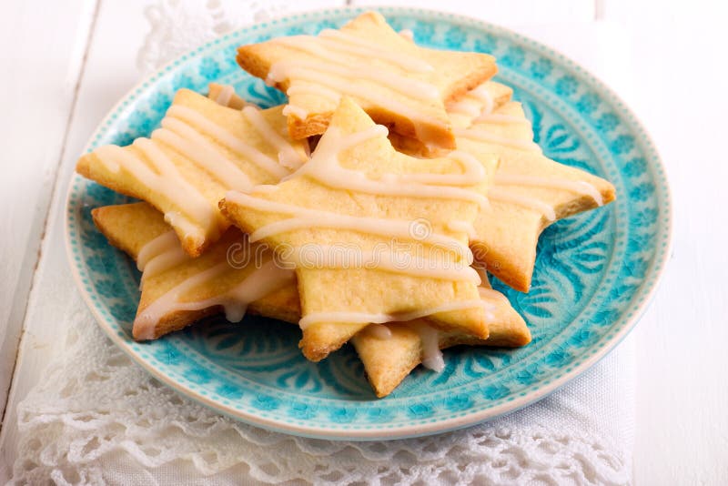 Lemon shortbread stars stock image. Image of cookies - 64702549