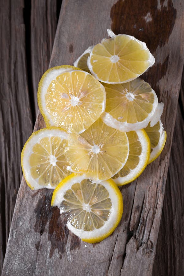 Lemon Side Lemon Dark Vintage Wood Texture Background Stock Photos ...