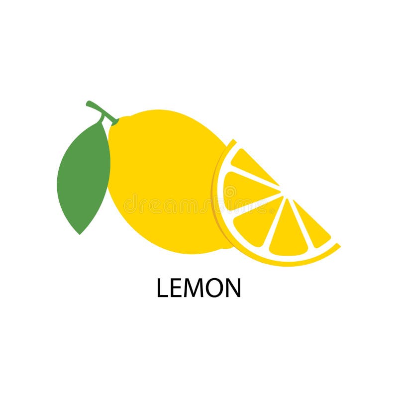 Lemon Sign Icon and Lemon Slice. Vector Illustration Eps 10 Stock ...