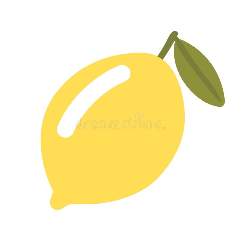 Lemon in a Simple Flat Style Stock Illustration - Illustration of white ...