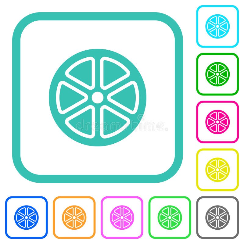 Lemon Slice Alternate Vivid Colored Flat Icons Stock Vector ...