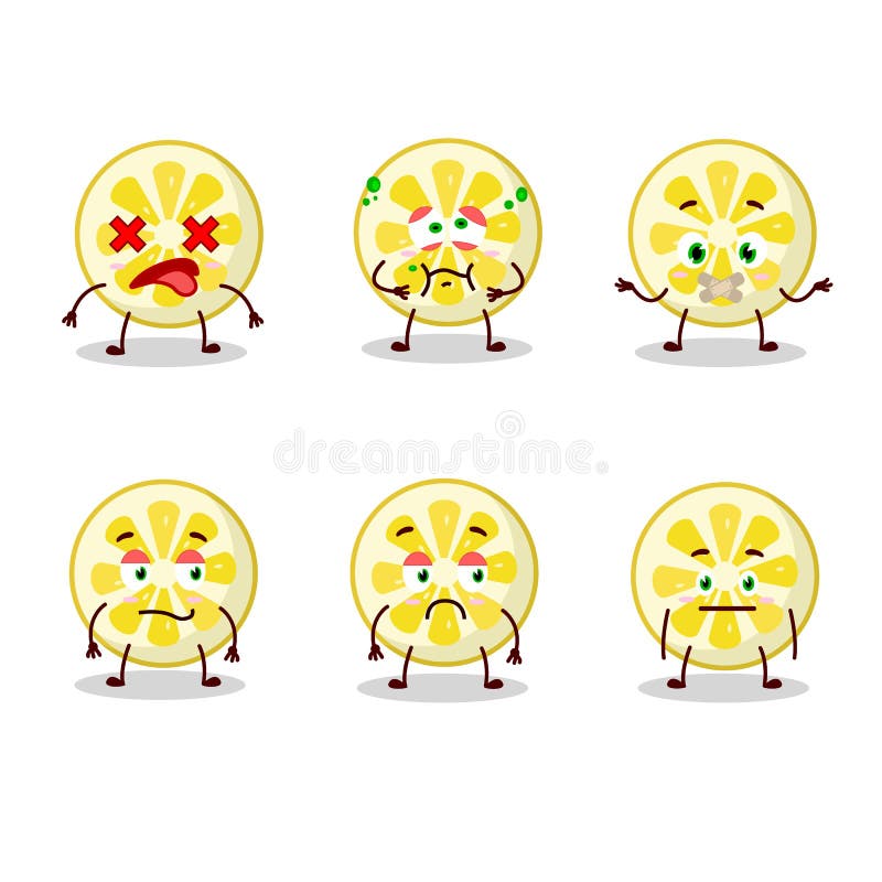 Lemon Slice Cartoon Character with Nope Expression Stock Vector ...