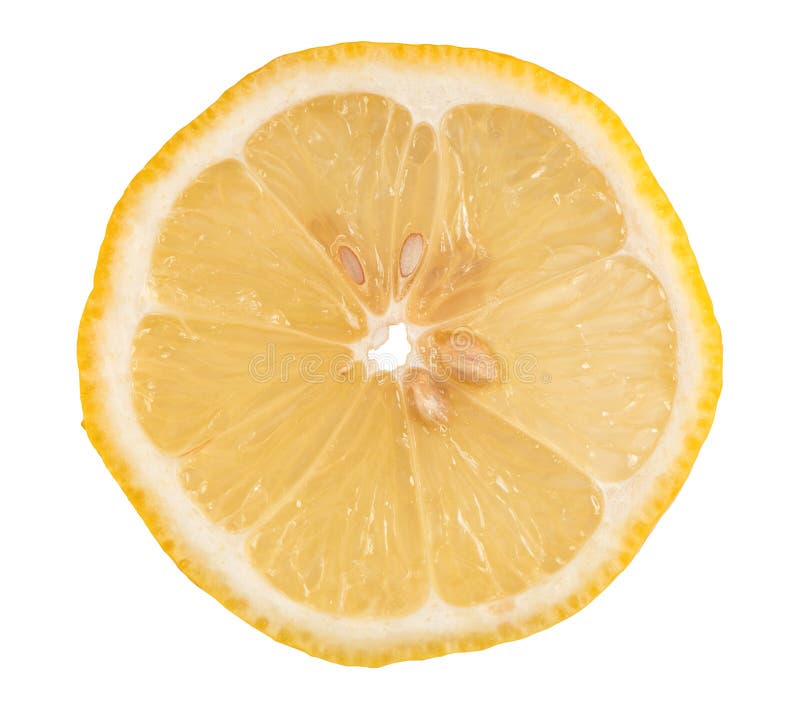 Lemon Cross Section and Leaves Isolated on White Background Stock Image ...