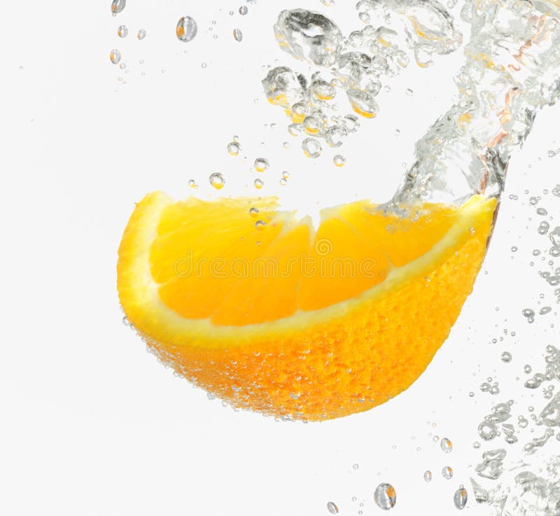 Lemon Slice Fall into the Water Stock Photo - Image of ingredient ...