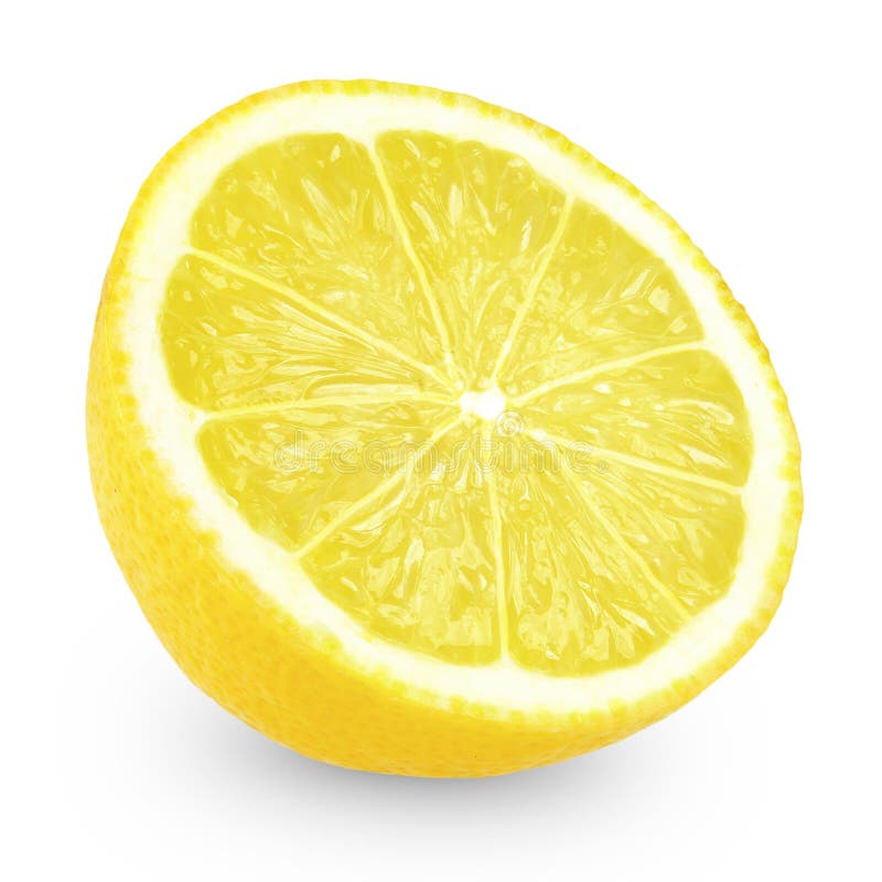 Lemon Fruit Slice Isolated on White Stock Image - Image of cutout ...