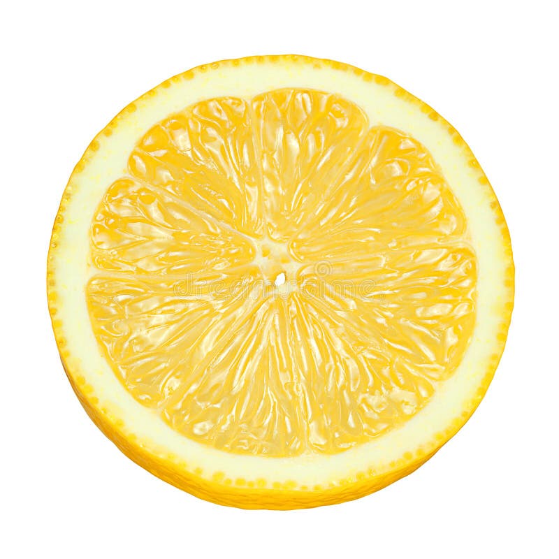 Lemon Cut Half Slice Isolated Stock Image - Image of single, healthy ...