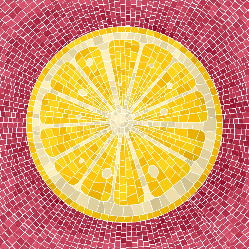 Lemon slice mosaic stock vector. Illustration of element - 286748233