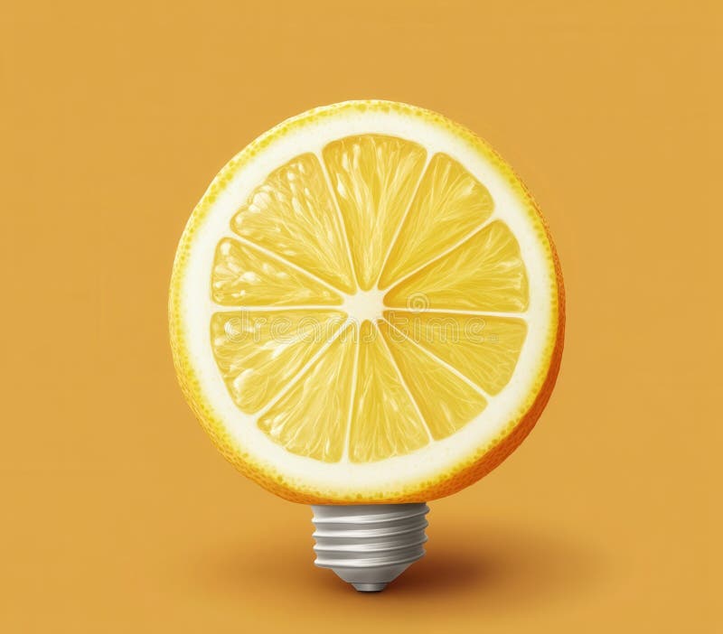 Lemon Slice Transforming into a Lightbulb, a Symbol of Creative Ideas ...