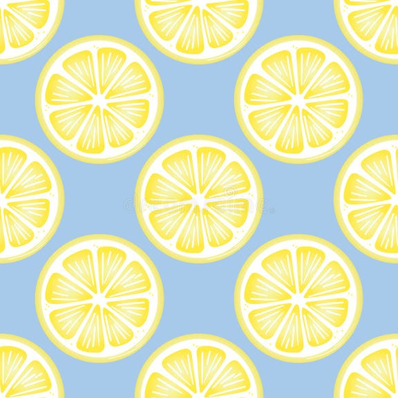 Lemon Slice Vector Repeat Pattern Tropical Fruit Stock Vector ...