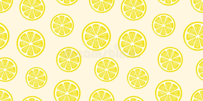 Lemon Slice Vector Wallpaper, Seamless Pattern Background with Citrus Fruit Slices Stock Vector ...