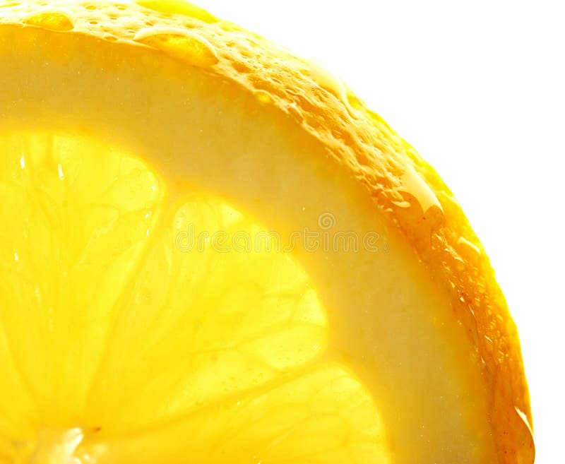 Lemon Slice with a Water Droppings. Macro Shot Stock Photo - Image of ...