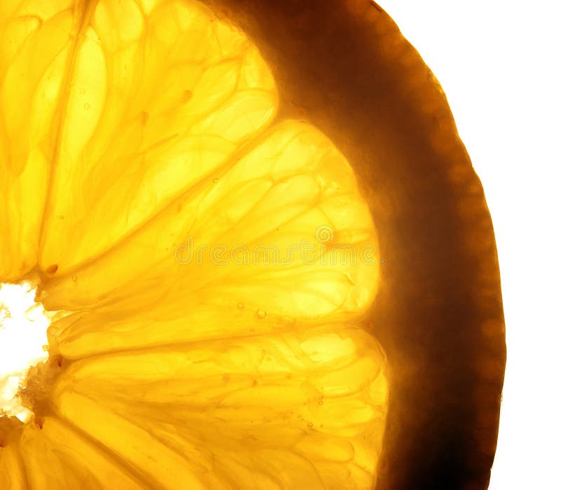 Lemon Slice with a Water Droppings. Macro Shot Stock Photo - Image of ...