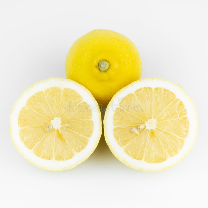 Lemon Juice with Lemon Slice on White Background Stock Photo - Image of ...