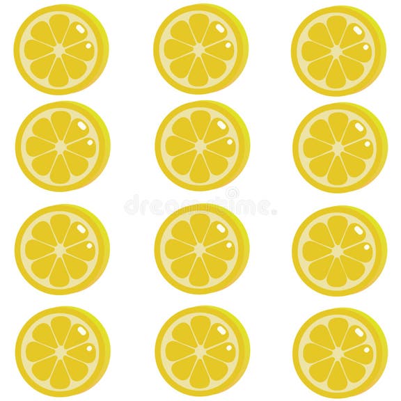 Lemon Slices Background. Vector Illustration Decorative Background ...