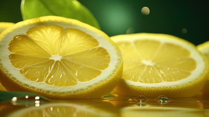 Lemon Slices Captured Up Close, Creating a Refreshing Scene on the ...