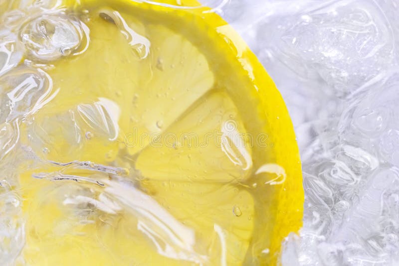 Lemon Slices and Ice on White Background. Stock Photo - Image of ...