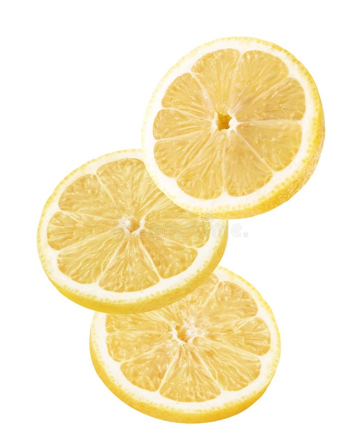 Lemon Slices Isolated on a White Background Stock Photo - Image of ...