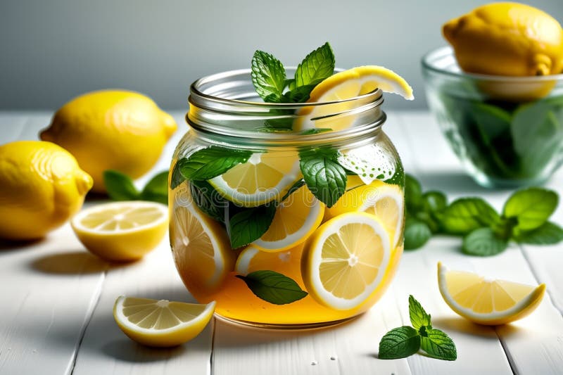 Lemon Slices Marinated in Sugar Syrup Stock Photo - Image of party ...