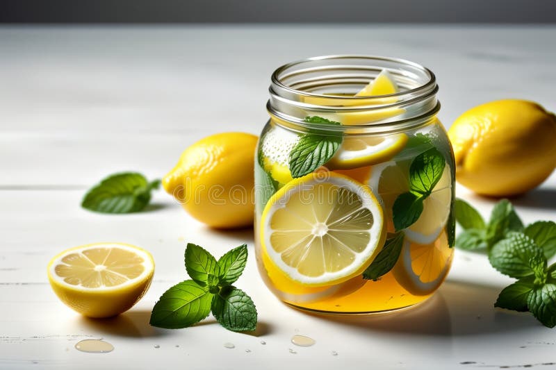 Lemon Slices Marinated in Sugar Syrup Stock Photo - Image of retro ...