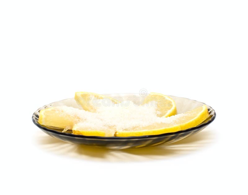 Lemon slices on plate stock image. Image of glass, sparkle - 12322299