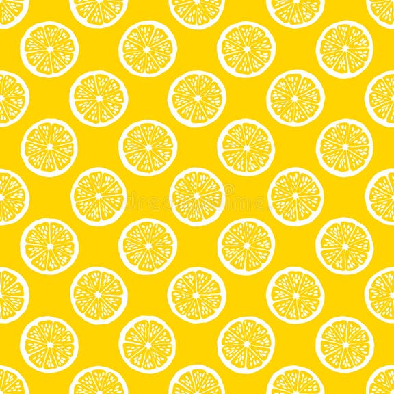 Lemon Slices Seamless Pattern Stock Vector - Illustration of vegetarian ...