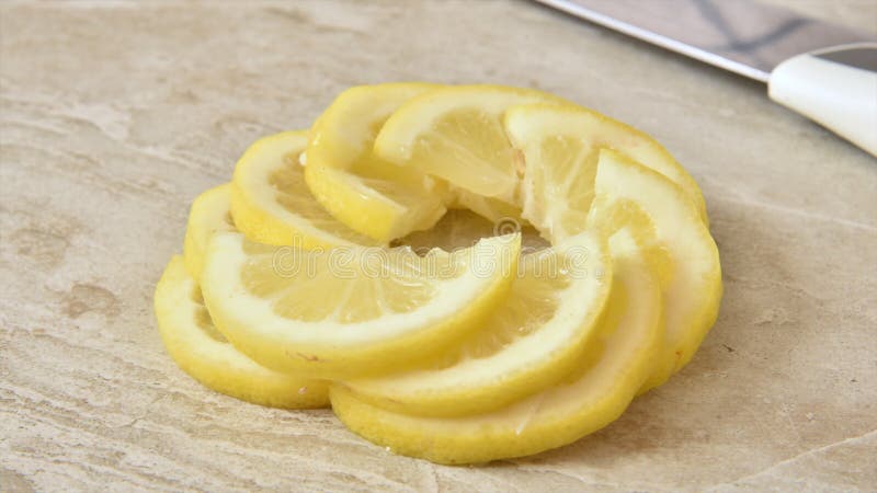Lemon Slices Vanish from Countertop Stock Video - Video of heap, food ...