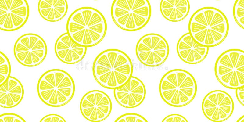 Lemon Slices Vector Pattern, Seamless Repeatin Tile with White ...