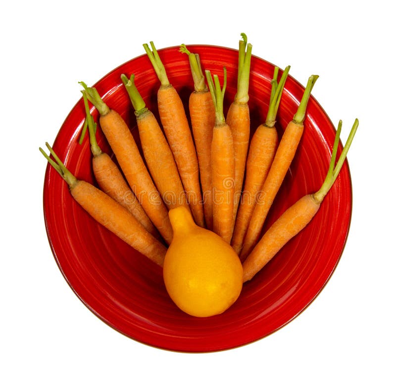 Lemon and Small Carrots on a Plate Stock Image - Image of dish, carrot ...