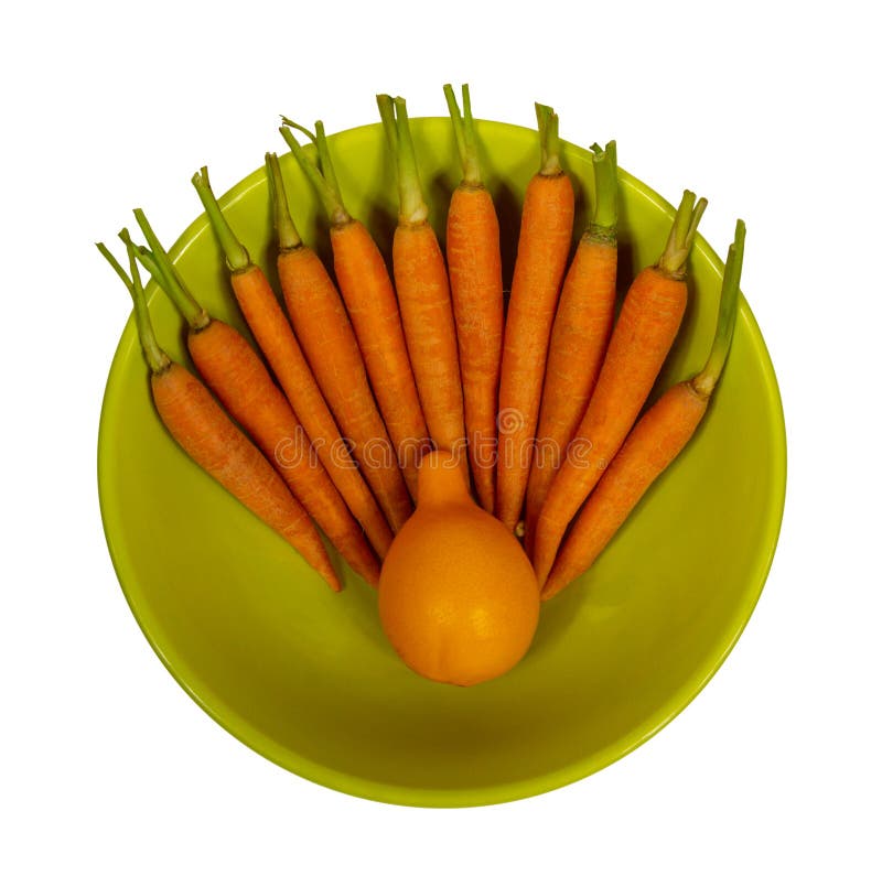 Lemon and Small Carrots on a Plate Stock Photo - Image of little, small ...