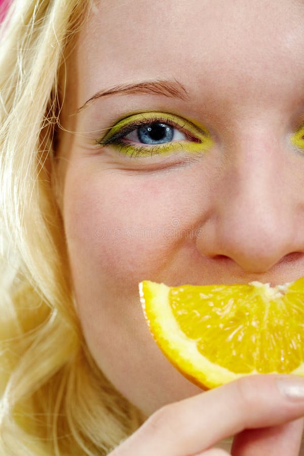 Lemon smile stock image. Image of healthy, feminine, glam - 16044669