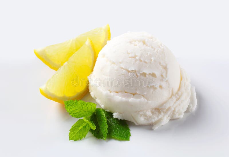 Lemon sorbet stock photo. Image of mint, icecream, fruit - 31694446