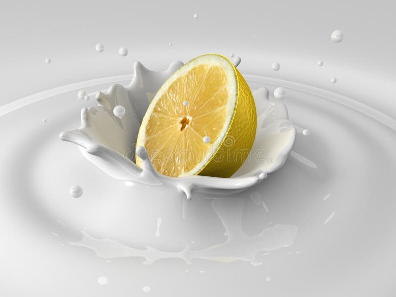 Lemon splash stock illustration. Illustration of close - 4170521
