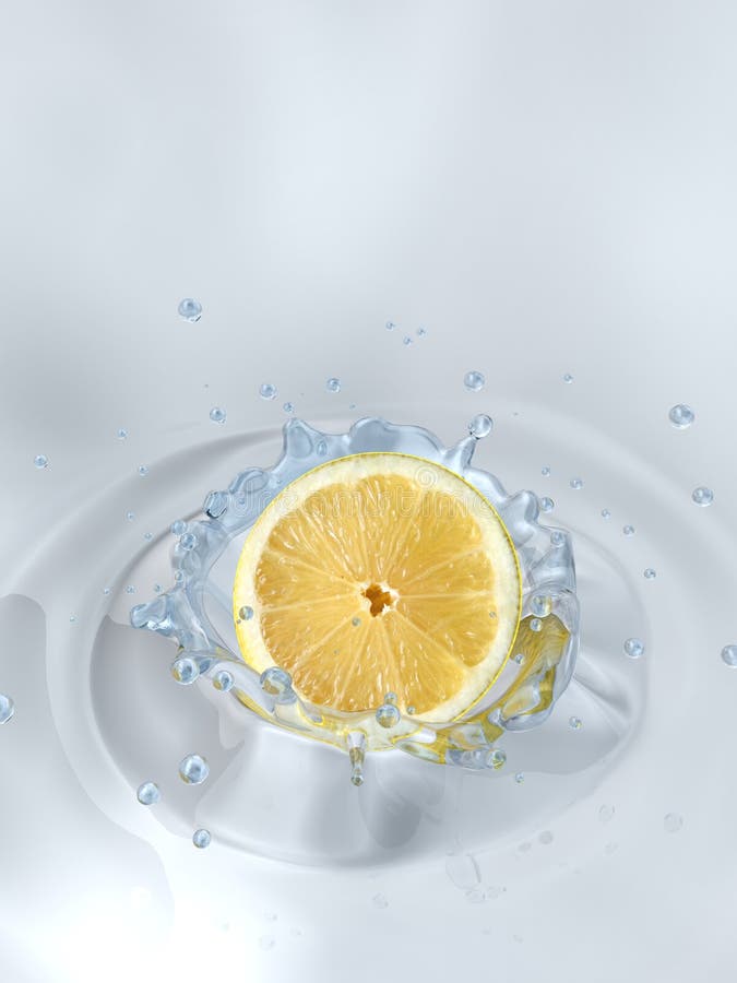 Lemon splash stock illustration. Illustration of drop - 4196364