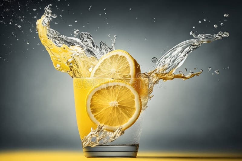 Lemon splash in glass stock image. Image of white, highspeed - 276484981