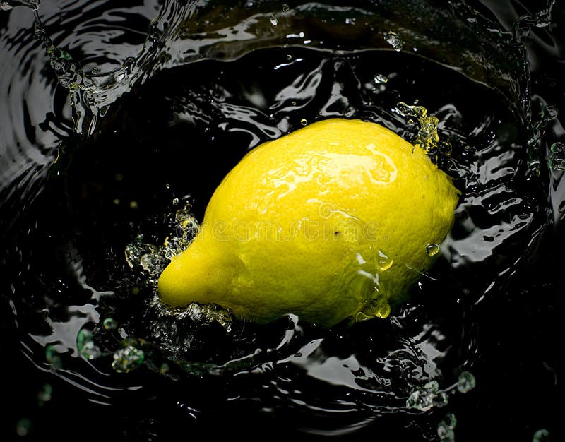 Lemon and splash water stock photo. Image of healthy - 13216262
