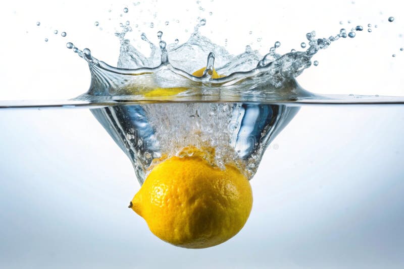 Lemon Splash in Water stock illustration. Illustration of lemon - 362341129