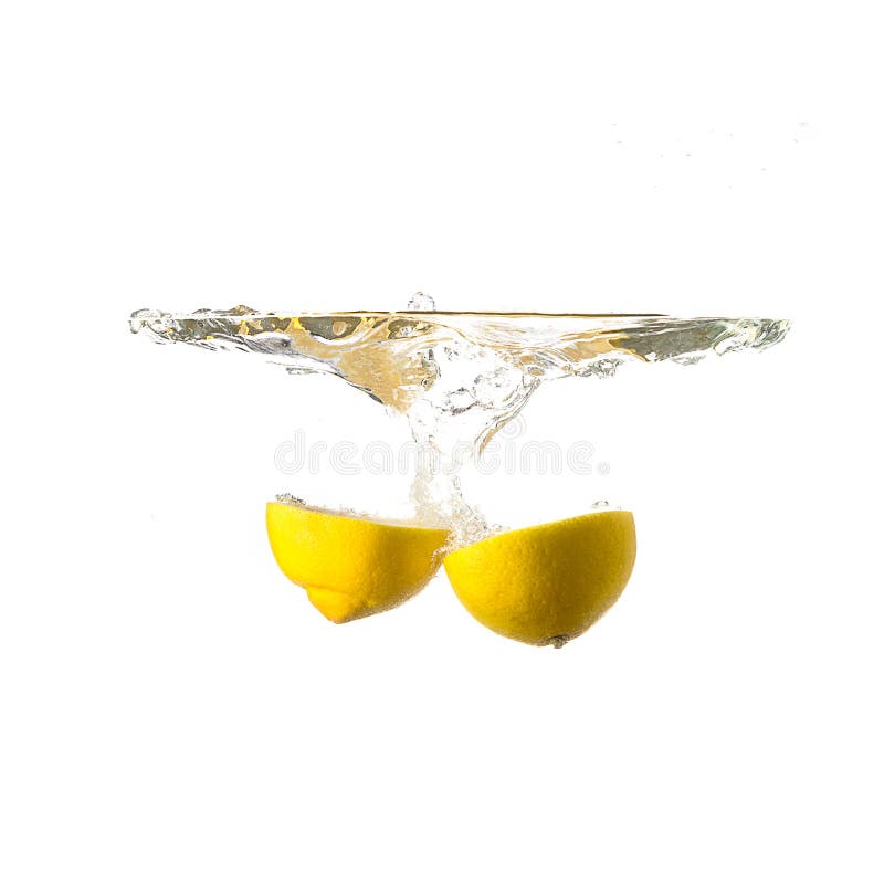 Lemon Splash on Water, Isolated Stock Image - Image of drop, abstract ...